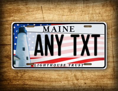 Personalized Maine Lighthouse Trust License Plate ANY TEXT 6x12 Custom ...