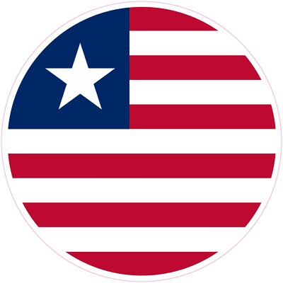 Liberia Round Country Flag Vinyl Decal Sticker Car Truck Bumper Laptop ...
