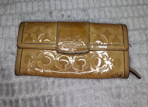 Vintage Coach Wallet Brown Signature Leather Wallet Checkbook 2000s ...