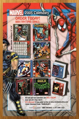 2005 Marvel Comics Calendars Print Ad/Poster Official Spider-Man ...