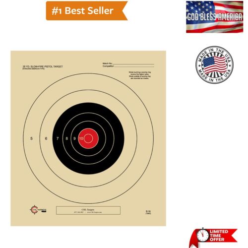 25 Yard Slow Fire Pistol Target, Official NRA Target , Bullseye Target ...