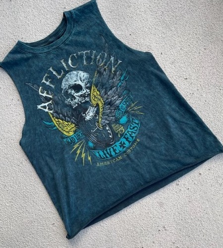 AFFLICTION Live Fast T Shirt Medium Sleeveless NWOT | eBay