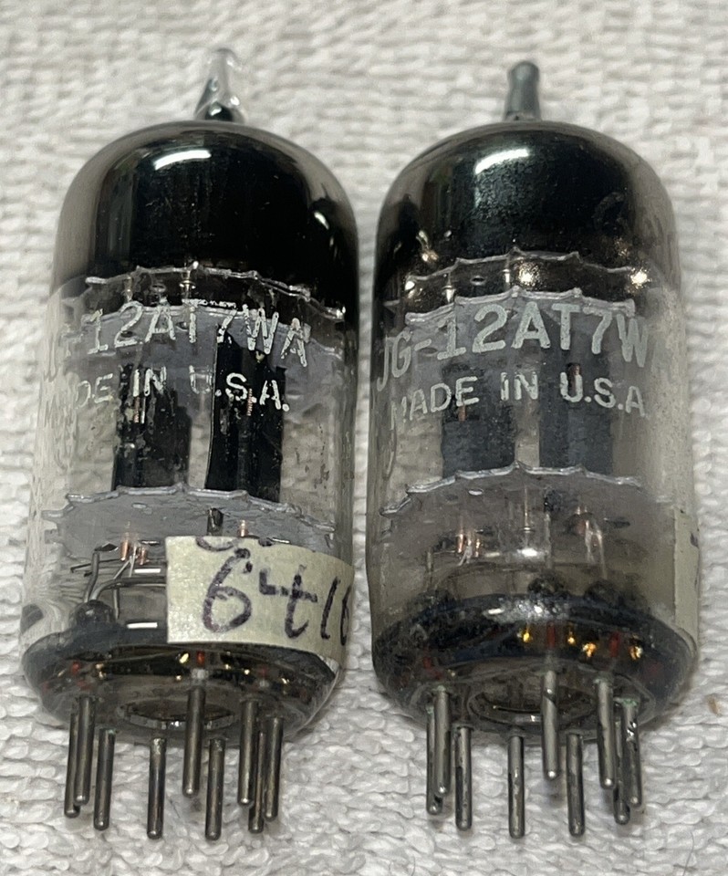 Pair Strong Pair GE JG 12AT7WA 6201 Grey Plates Preamp Tubes TV7 Tested ...
