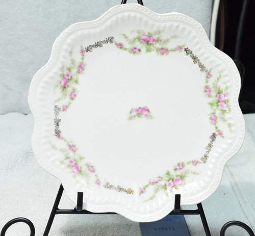 Vintage Pink Roses Ruffled Edge Gold Highlights 8” Plate | eBay