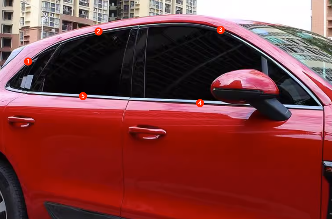 Steel Glossy Black Window Molding Cover Trim For 2019-2023 Porsche ...