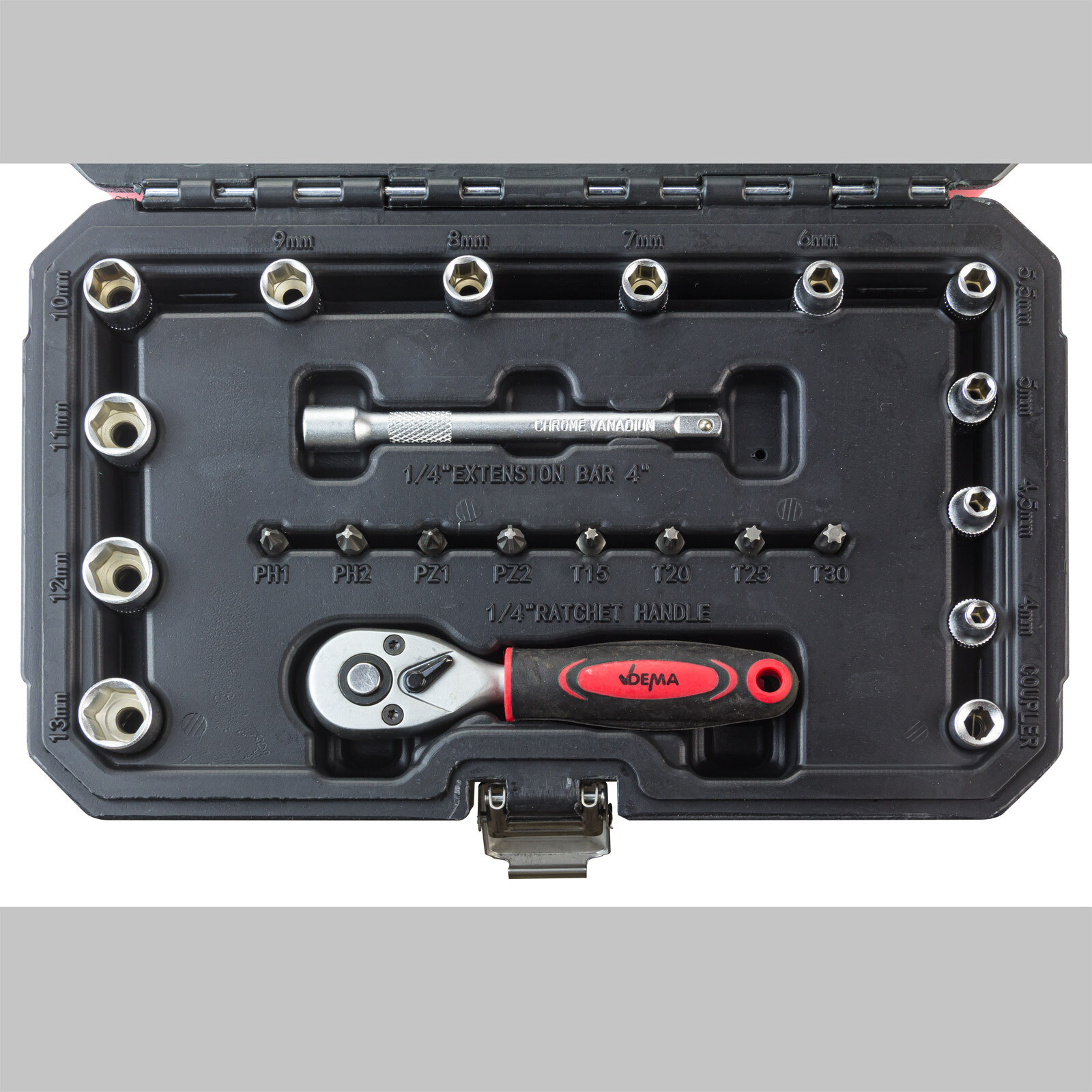 Ratschen Set 23tlg. Ratsche Knarre Steckschlüssel Nuss Nüsse ...