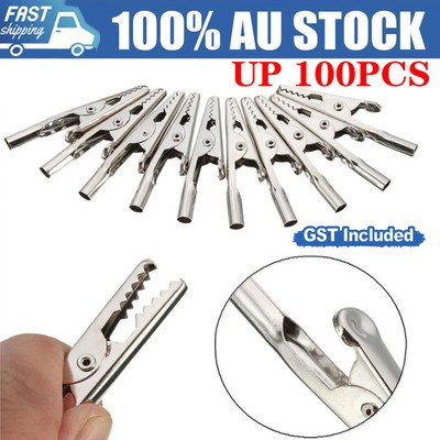10/20/50/90/100PCS Single Prong Iron Alligator Clips W/ Teeth Aligator ...