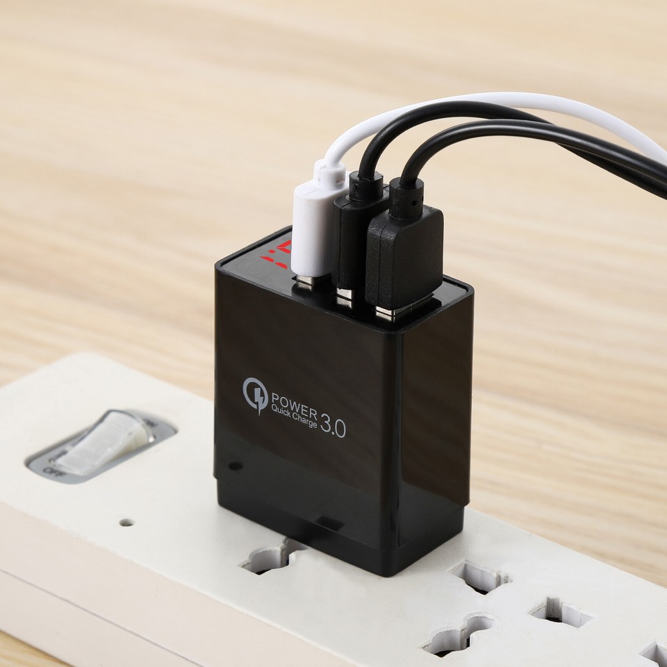 3PCS 3 Port Fast Quick Charge QC 3.0 USB Hub Wall Charger Power Adapter ...