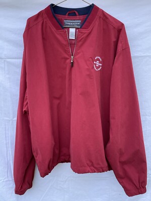 Page & Tuttle Men Large Pullover Windbreaker Golf Jacket Burgundy BNSF ...