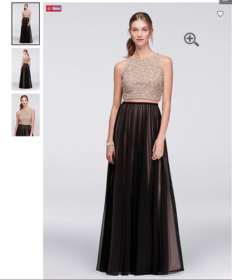 Prom Cachet Beaded Dress Formal Mesh Midriff Size 10 | eBay