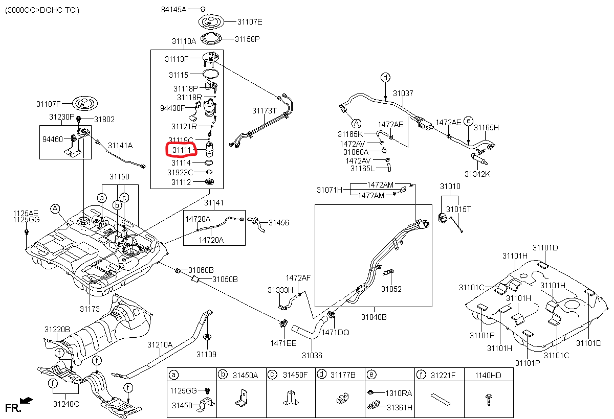 Hyundai 2005-2012 Azera Genesis Veracruz Fuel Pump 31111 3l000 for sale ...
