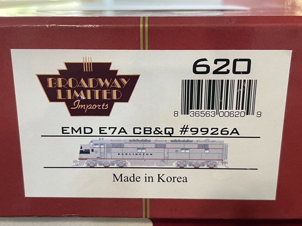 HO scale BLI E7A locomotive Burlington CB&Q 9926A DCC w/ Sound | eBay