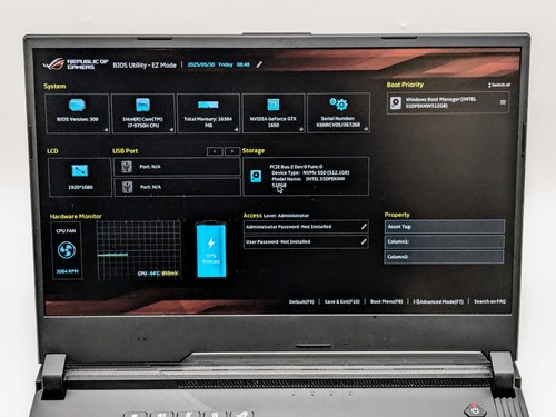 ASUS ROG Strix G G531 15" FHD I7-9750H 512GB SSD 16GB W11 GTX 1650 RGB ...