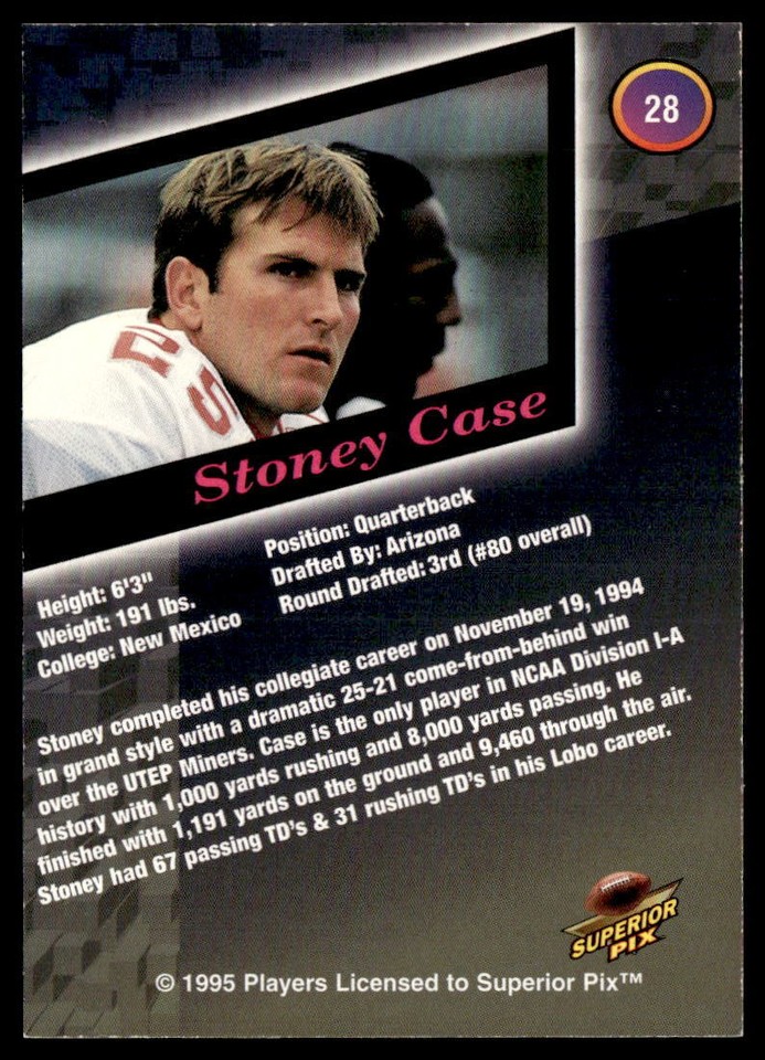 1995 Superior Pix #28 Stoney Case Autographs New Mexico - Arizona | eBay