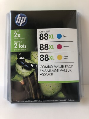 HP Officejet 88xl Combo Pack 3 Ink Cartridges Cyan Magenta Yellow Exp ...