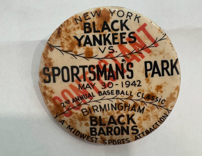 1942 NEGRO LEAGUE NEW YORK BLACK YANKEES PIN BUTTON "CONTESTANT ...