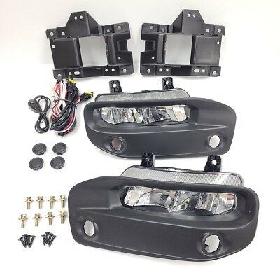Built-in LED Fog Lights Fit 2019-2024 Ram 2500 3500 Wire Bezel Bracket ...