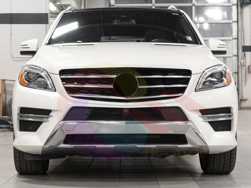 Set Front Bumper Grille Kits w/ LED Foglight For Mercedes W166 ML400 ...