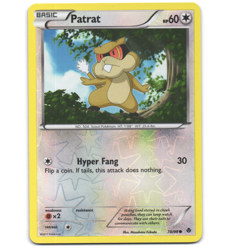 Pokemon 2011 Moderate Play Patrat Emerging Powers REVERSE 78/98 Card | eBay