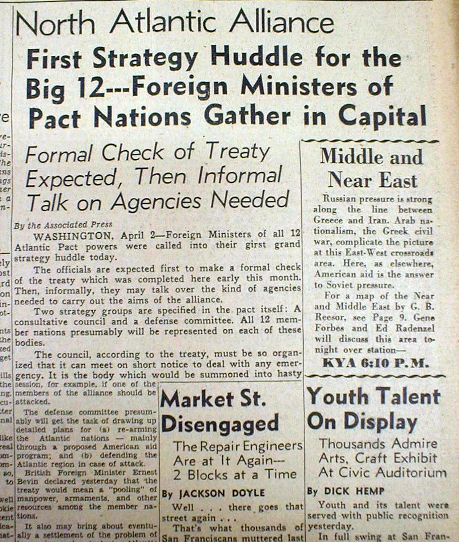 North Atlantic Treaty Organization 1949