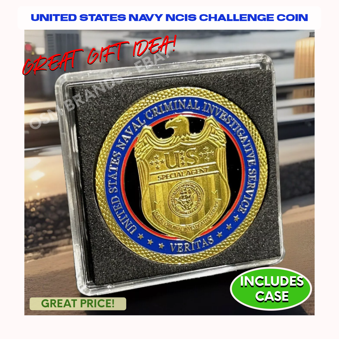 US NAVY NCIS Challenge Coin CRIMINAL INVESTIGATION SERVICE NCIS 2X2 ...