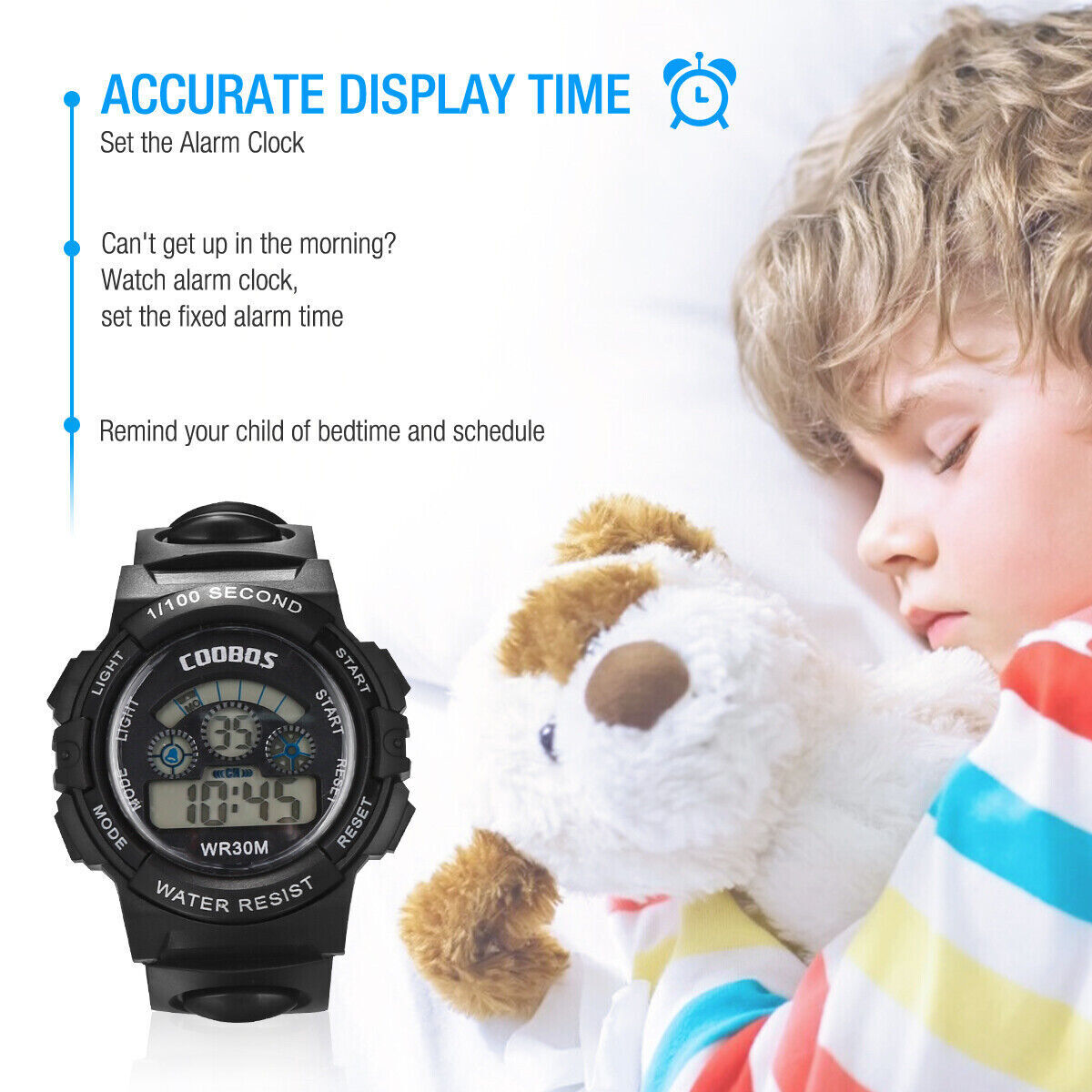 Men's Digital Sports Watch LED Screen Large Face Military Waterproof ...