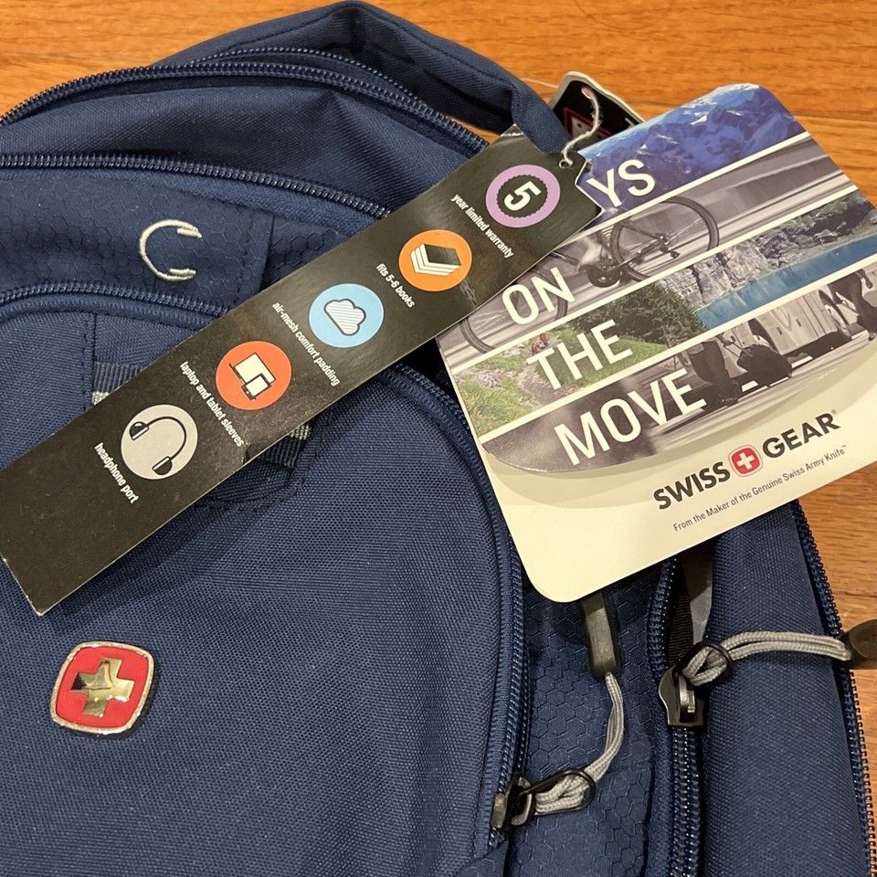 New Swiss Gear Airflow Scan Smart Backpack Laptop Tablet Travel Blue ...