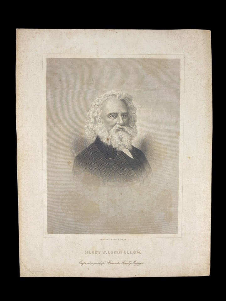 Henry W. Longfellow Engraving for Demorest's Monthly Magazine John C ...