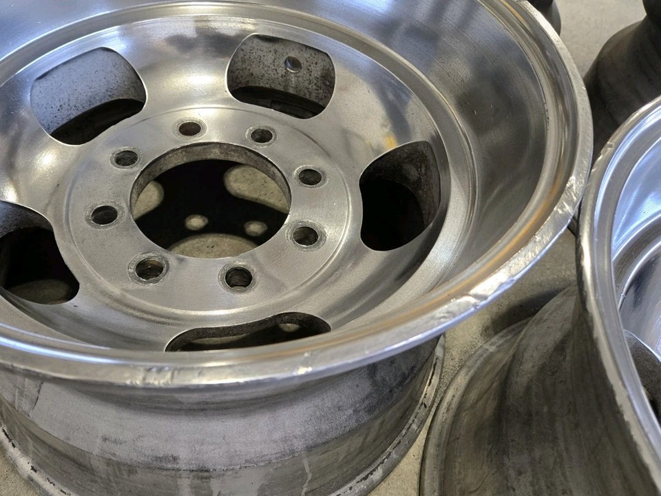 (4) Vintage Slot Wheels 16.5 x 9.75 8x6.5 Mag Superior Industries Pos-A ...