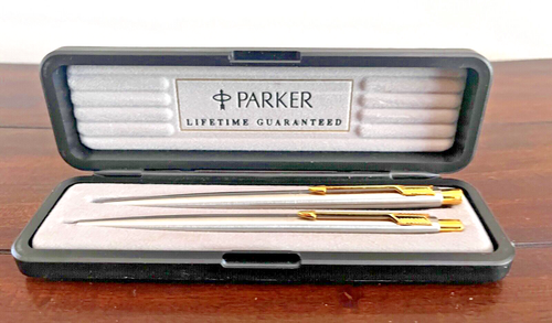 1990s PARKER JOTTER STAINLESS STEEL/GOLD RETRACTABLE ARROW CLIP PEN ...