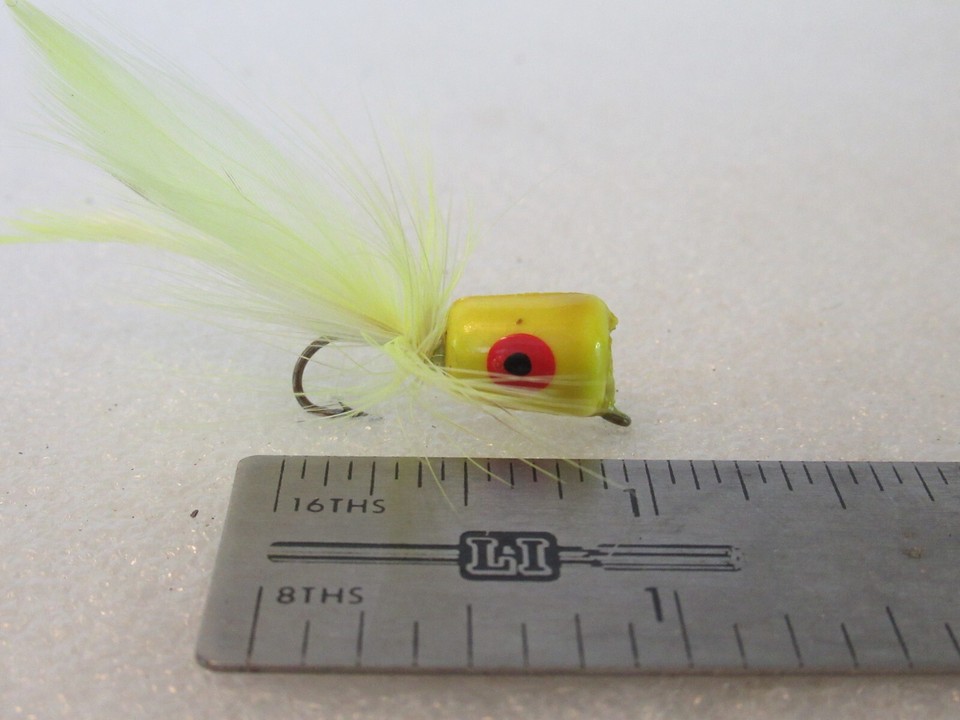 12 Fly Fishing Panfish Poppers Flies Bugs Sz 8 Hook Bluegill Bass Trout ...