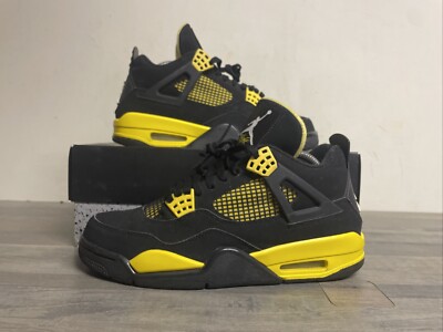 Nike Air Jordan 4 Retro Low Thunder 2012 Black Yellow 308497-008 Men's ...