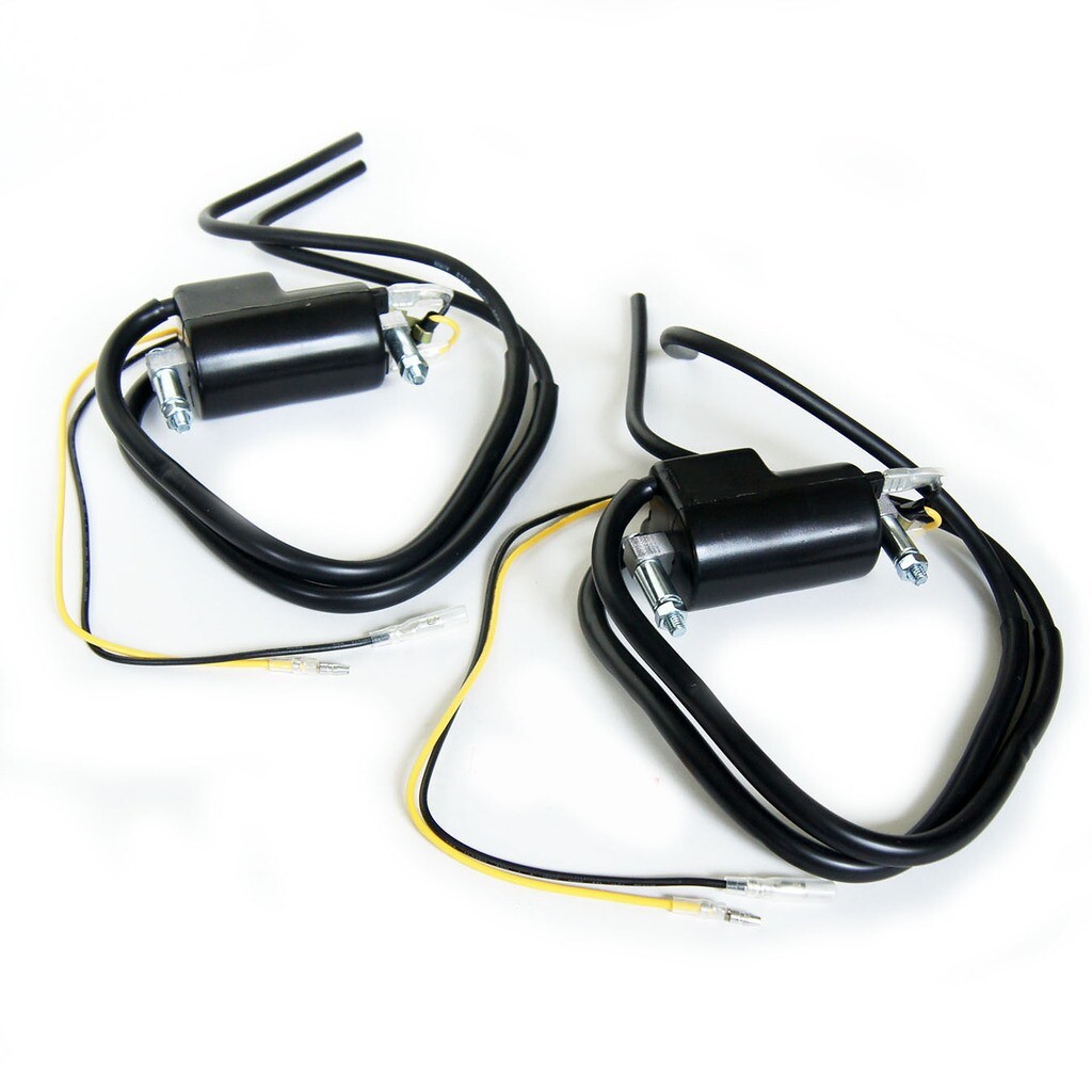 2x Kawasaki Ignition Coils coil pack & wires 4 ohm z1 kz900 kz650 ...
