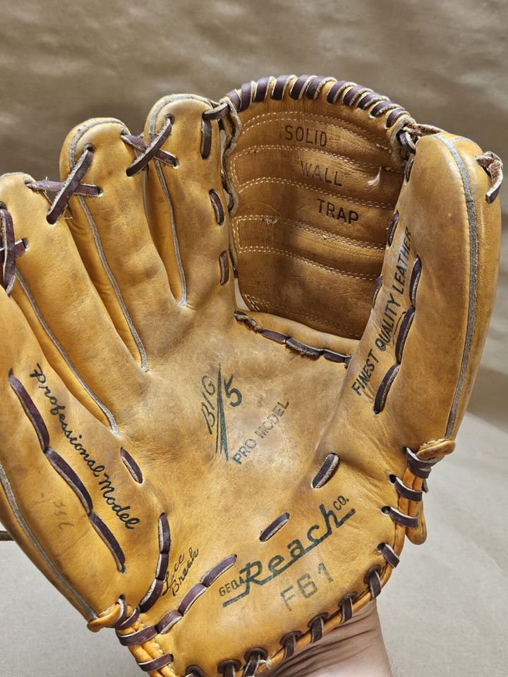 Vintage Leather Baseball Mitt Glove Geo A Reach Co F61 Professional ...