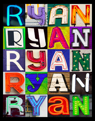RYAN Name Poster featuring photos of actual sign letters | eBay
