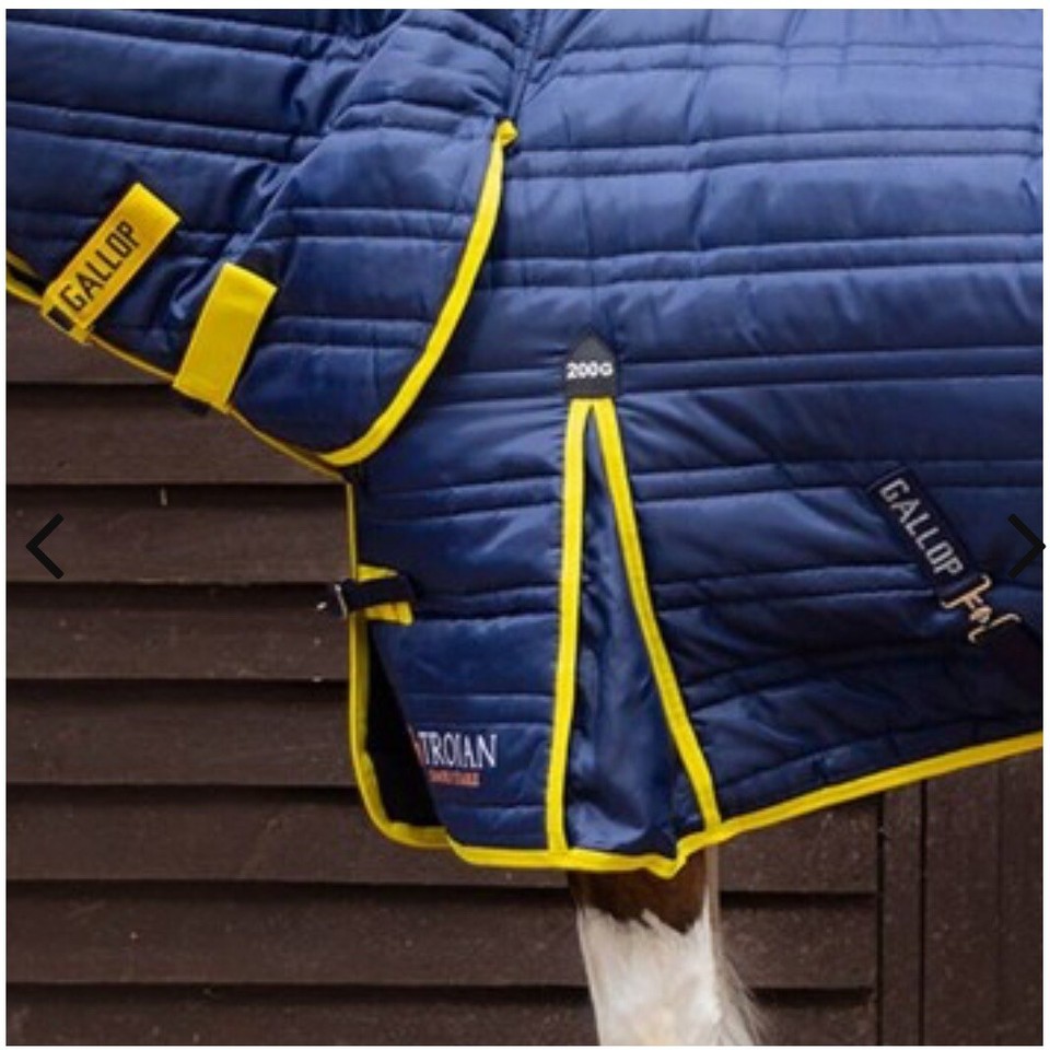 MEGA SALE TROJAN 200g Combo Stable Rug navy/yellow | eBay UK