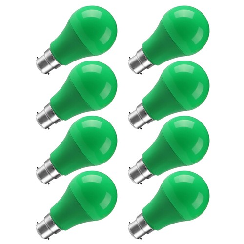 8 Pack B22 Cap LED Bulb SMD 2835 5W Green Color Non-dimmable Bulbs for ...