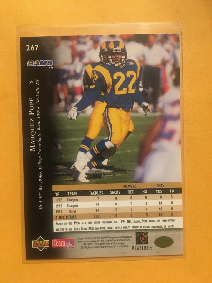 1995 Upper Deck Rams Marquez Pope Football Card #267 | eBay