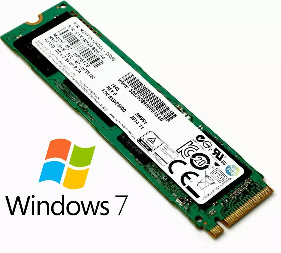 M.2 NVMe SSD 256GB Single Notch with Windows 7/10/11 Pro Installed | eBay