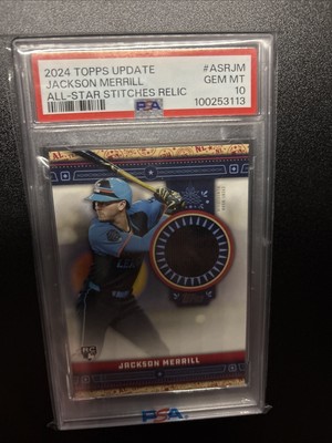 2024 Topps Update Jackson Merrill RC All-Star Stitches Relic PSA 10 ASR ...