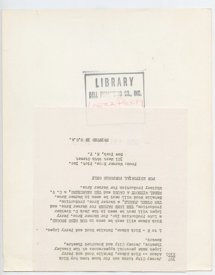 Natalie Wood Nick Adams Perry Lopez Vintage Photo Rebel Without a Cause ...