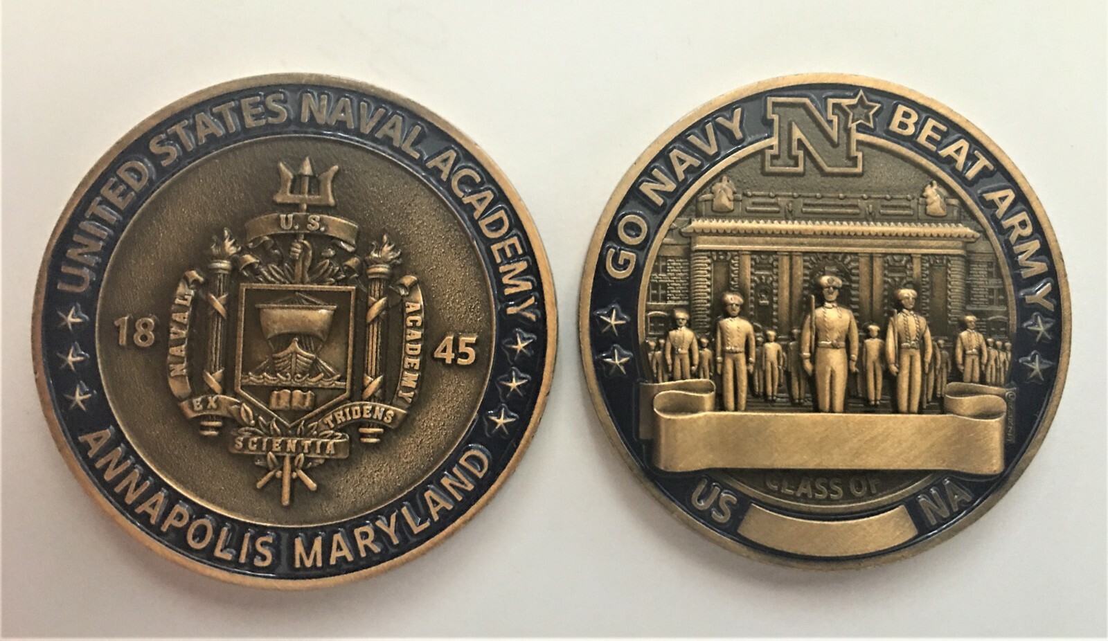 Naval Academy USNA Brass Challenge Coin Annapolis Midshipman | eBay
