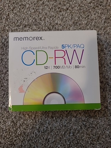 Memorex 5 Pack CD-RW High Speed 12x / 700MB/MO 80Min New Open Box | eBay