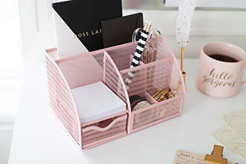Light Pink Desk Organizer - Cute and Girly Pink Desk Accessories ...
