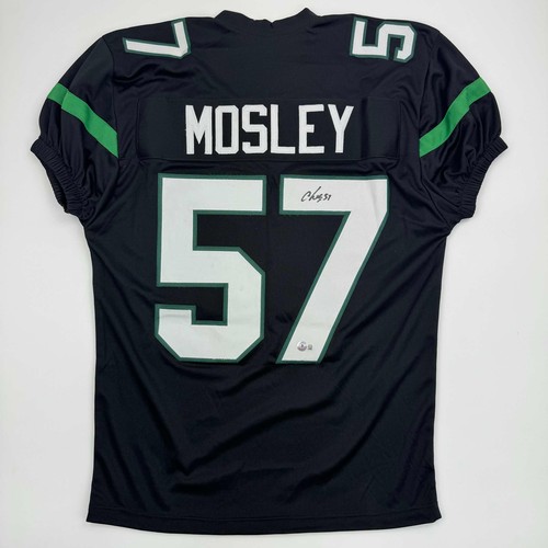 Autographed/Signed CJ C.J. Mosley New York Black Football Jersey ...