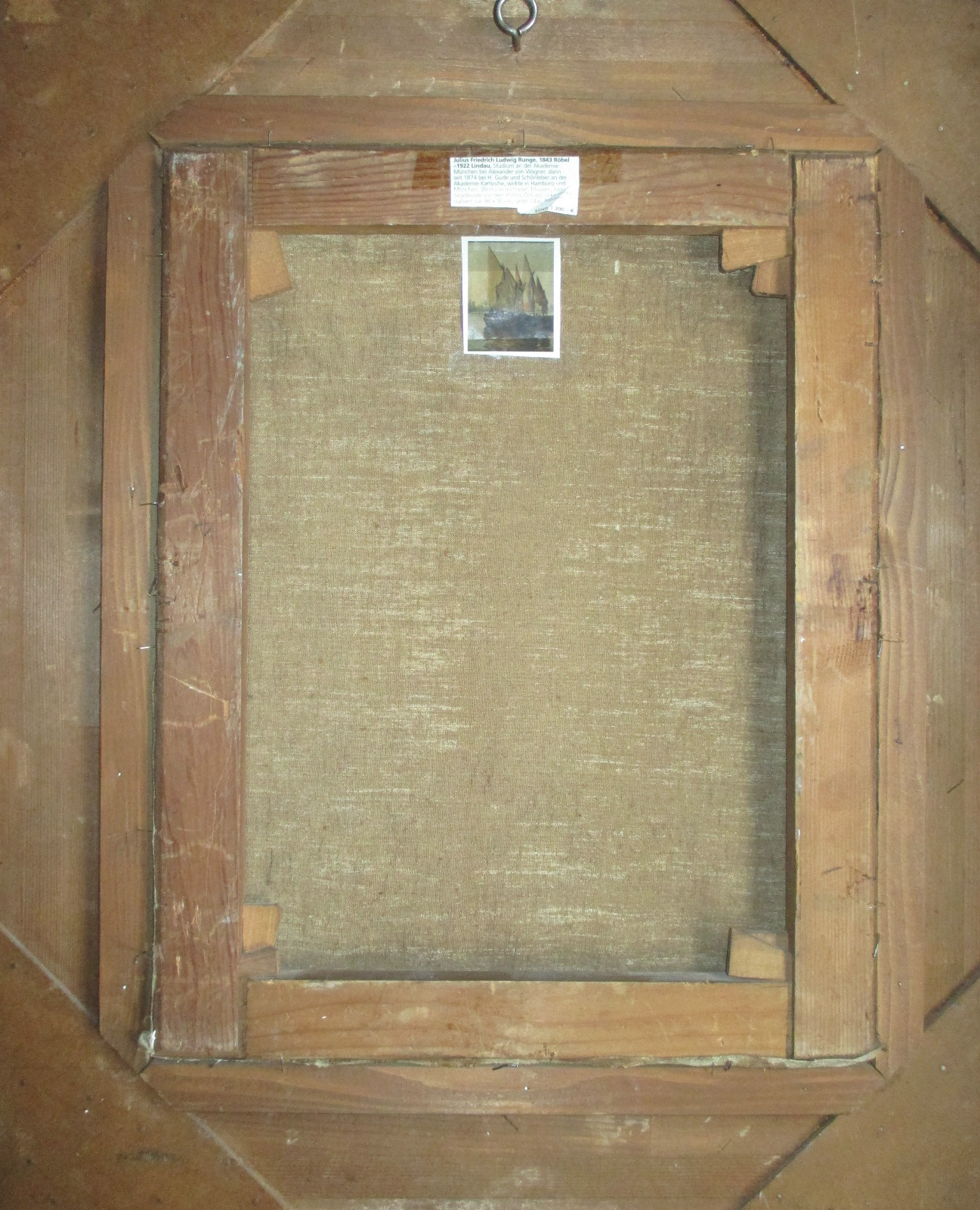 Tableau à l'huile Julius Friedrich Runge > voiliers devant le port