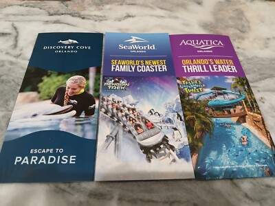 SeaWorld/Aquatica Discovery Cove Brochure Guide map/Maps Set Orlando ...