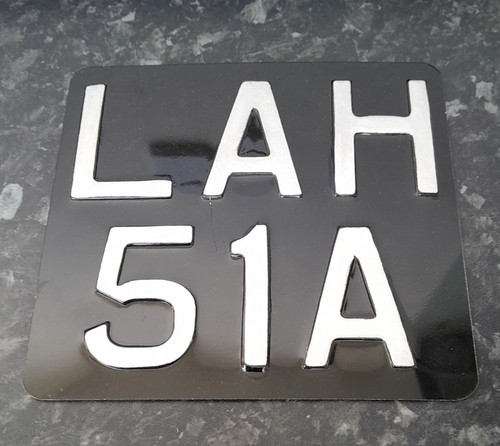 VINTAGE USED ALLOY BLACK & SILVER NUMBER PLATE FOR CLASSIC BIKE | eBay UK