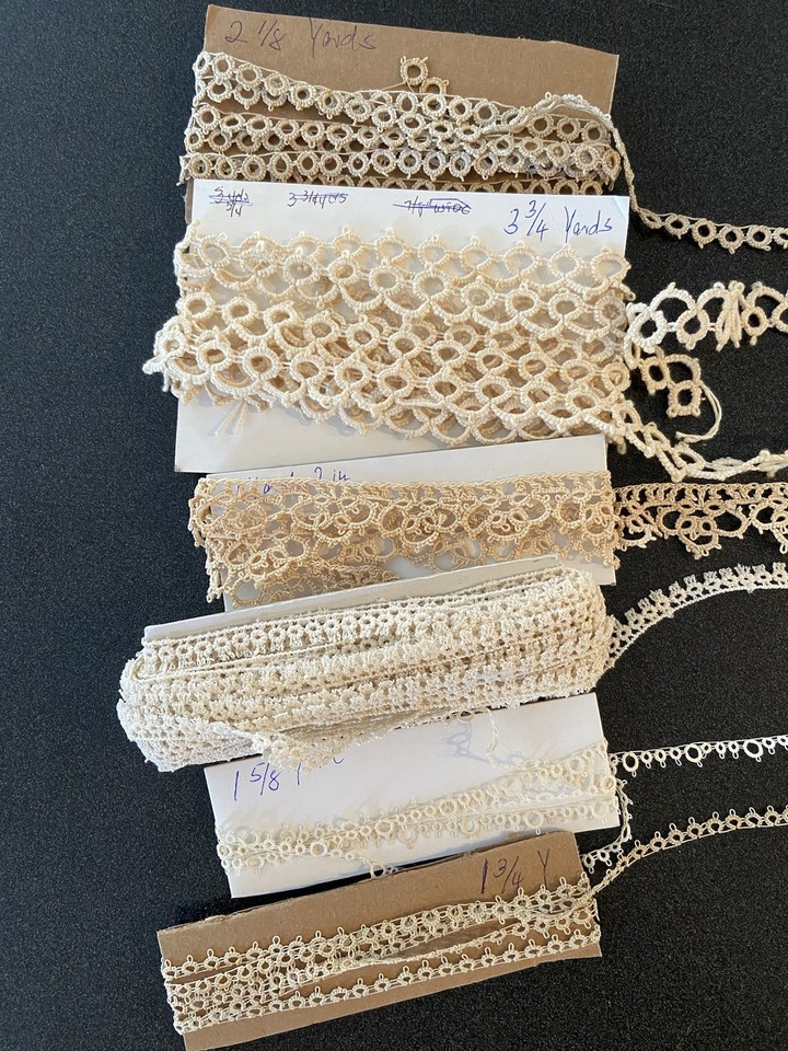 Lot Of 6 Tatting Tatted Lace Trim, 23Yards, for Edging Pillows, Cloth ...
