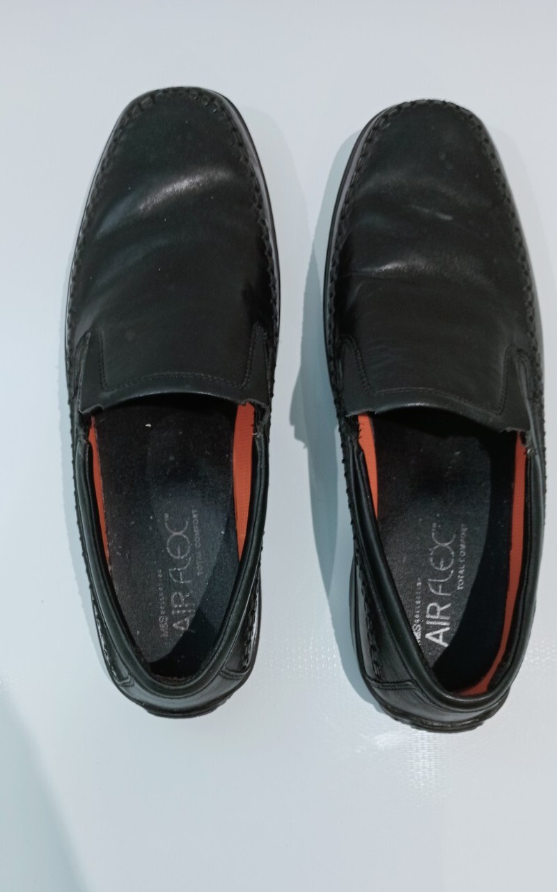 M&S Airflex Men’s Black Leather Slip On Loafers Shoes Size UK 7 | eBay UK